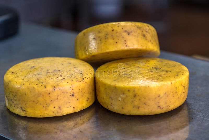 Cheeses with Mold in Latex in Production in Dairy, Stock Image - Image ...