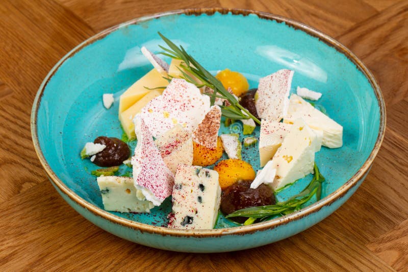 Cheeses plate mix stock photo. Image of cheese, snack - 123503778