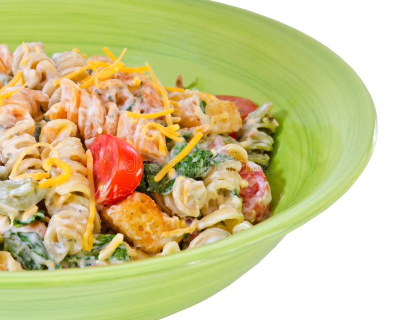 Cheesy Bacon, Lettuce and Tomato Pasta Salad Stock Photo - Image of ...