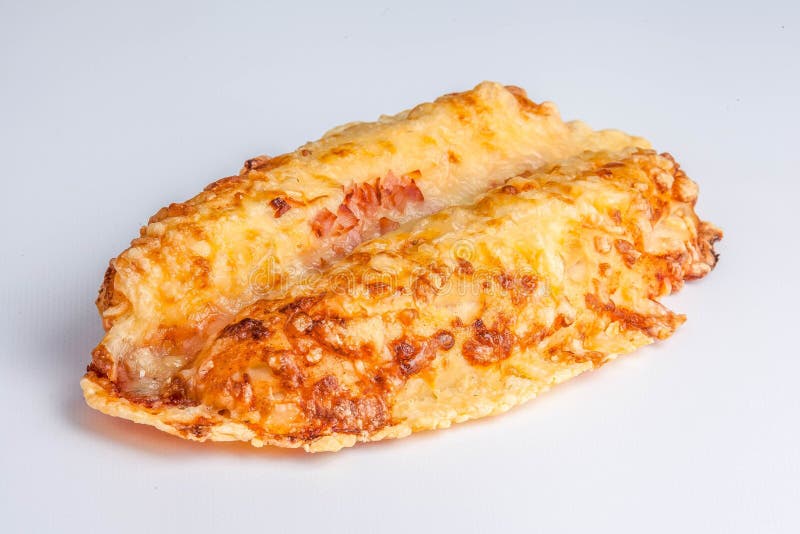 Cheesy Bread Isolated on a White Baclground. Stock Photo - Image of ...