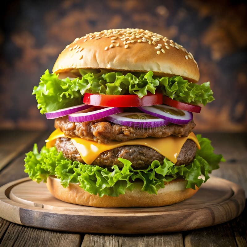 Cheesy burger front of me stock photo. Image of hamburger - 338503266
