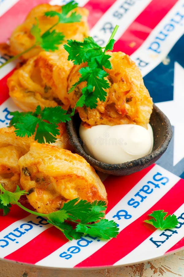 Cheesy Chicken Empanadas.style Rustic Stock Photo - Image of pasty ...