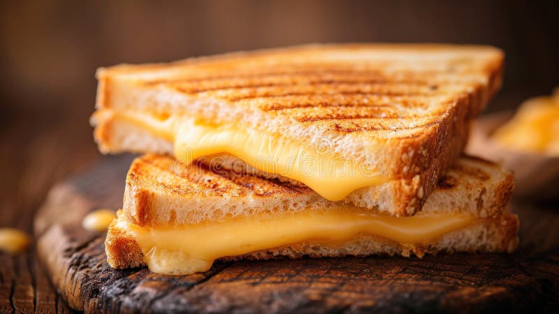 A Cheesy Grilled Cheese Sandwich Stock Photo - Image of sandwich ...