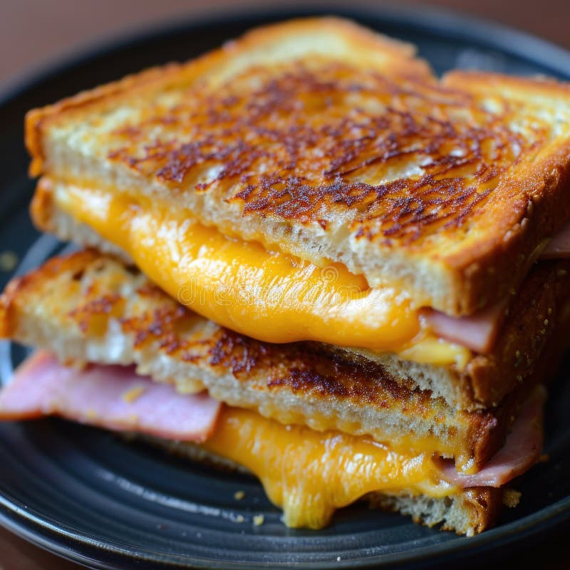 A Cheesy Grilled Cheese Sandwich Stock Photo - Image of lunch ...