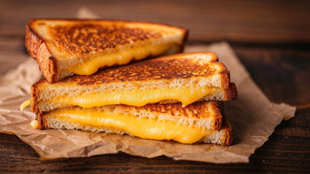 A Cheesy Grilled Cheese Sandwich Stock Photo - Image of delicious, melt ...