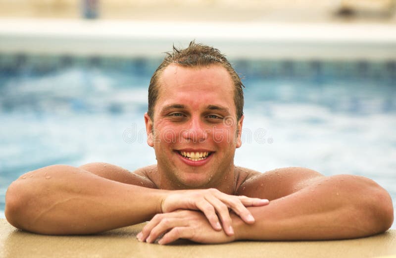 Cheesy Grin stock image. Image of male, water, silly, smile - 933565
