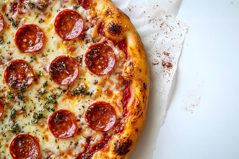 Cheesy Pepperoni Pizza, Isolated. Stock Photo - Image of homemade ...