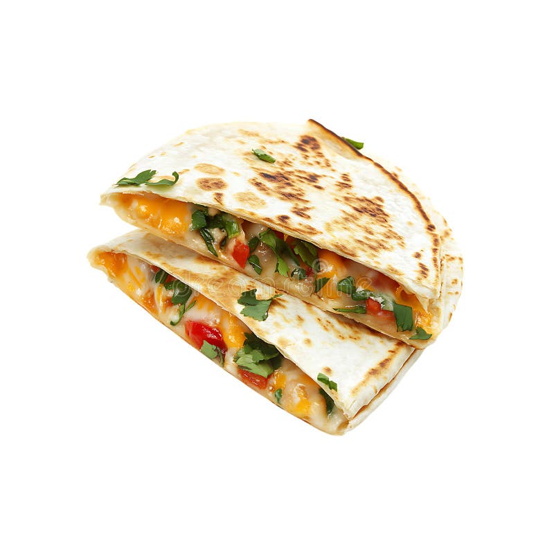 Cheesy Quesadilla Against Transparent Background Stock Illustration ...