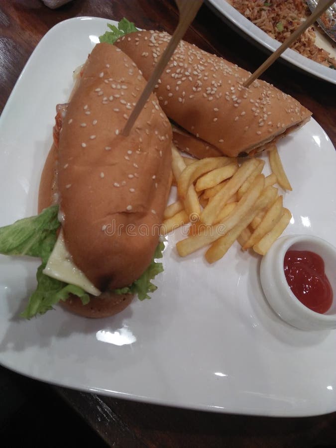 Cheesy Submarine with Fries Stock Photo - Image of dinner, submarine ...