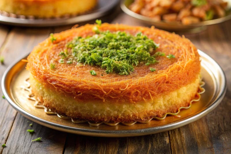 Cheesy and syrupy kunafa stock illustration. Illustration of delicious ...