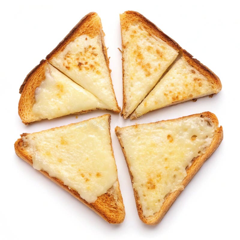 Cheesy Toasted Bread Isolated on White Background Stock Illustration ...