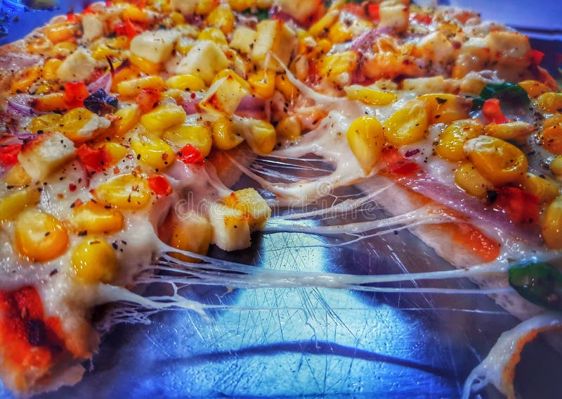 Veg corn pizza stock image. Image of pizza, lover, corn - 135693489