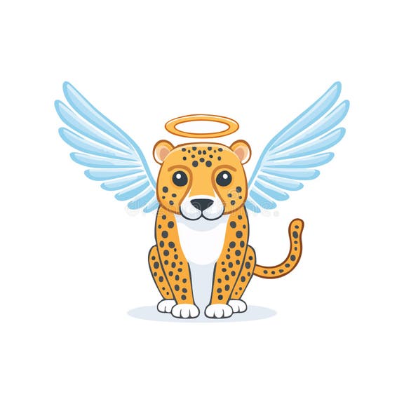 Cheetah with Angel Wings stock vector. Illustration of graphic - 361491276