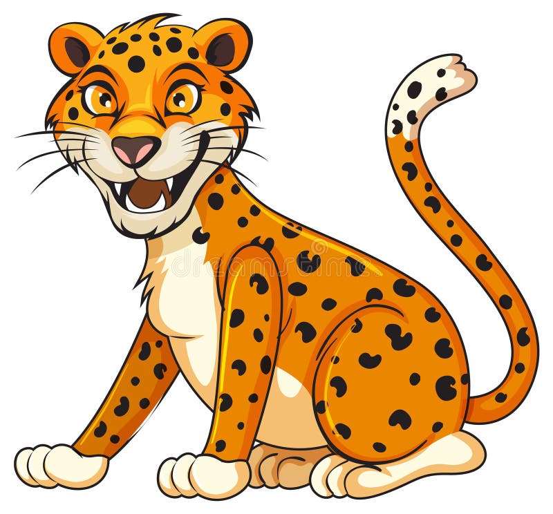 A Cheetah Cartoon Character Stock Vector - Illustration of safari ...