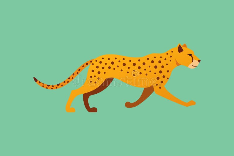 A Cheetah is Chasing Prey at a High Speed Vector Artwork. Stock ...