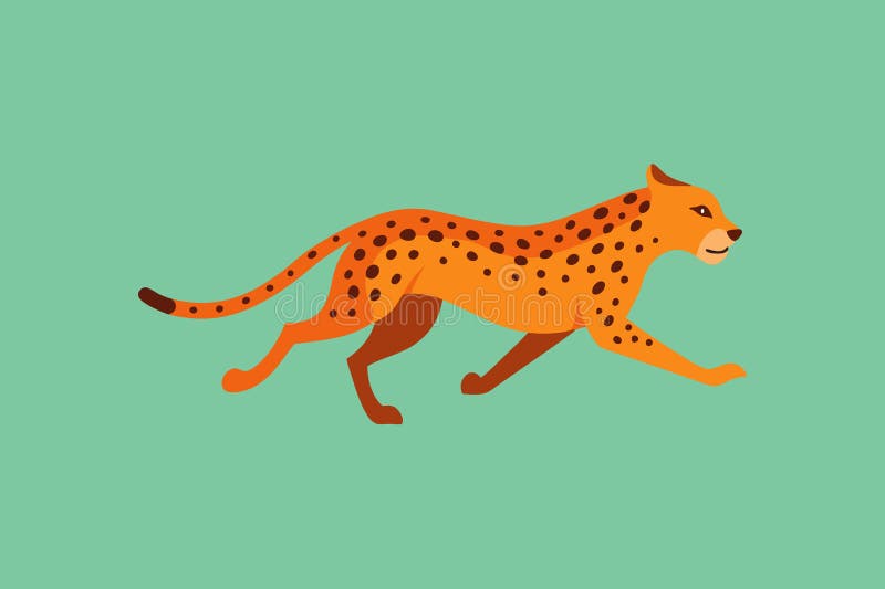 A Cheetah is Chasing Prey at a High Speed Vector Artwork Stock ...