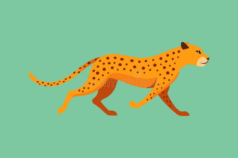 A Cheetah is Chasing Prey at a High Speed Vector Artwork. Stock Vector ...