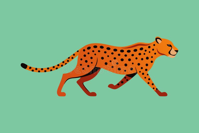 A Cheetah is Chasing Prey at a High Speed Vector Artwork. Stock Vector ...