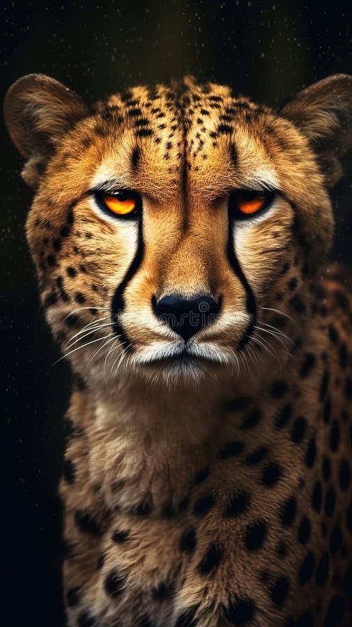 Cheetah Collage on Dark Background. Stock Illustration - Illustration ...