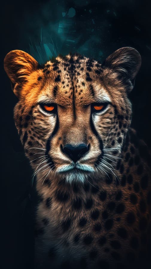 Cheetah Collage on Dark Background. Generative AI Stock Illustration ...