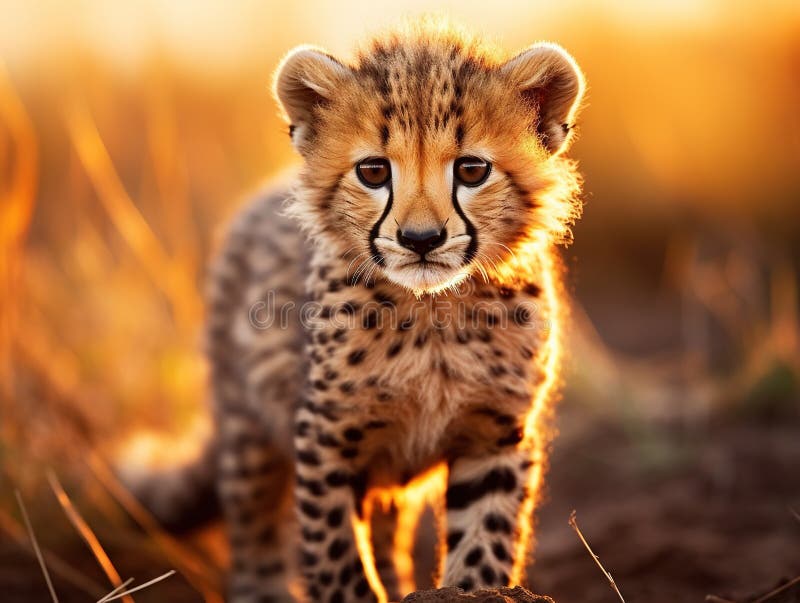 Cheetah cub stock illustration. Illustration of imagine - 293688320