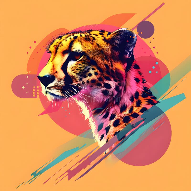 Cheetah Design Emblem. Roaring Cheetah Illustration. Stock Vector ...