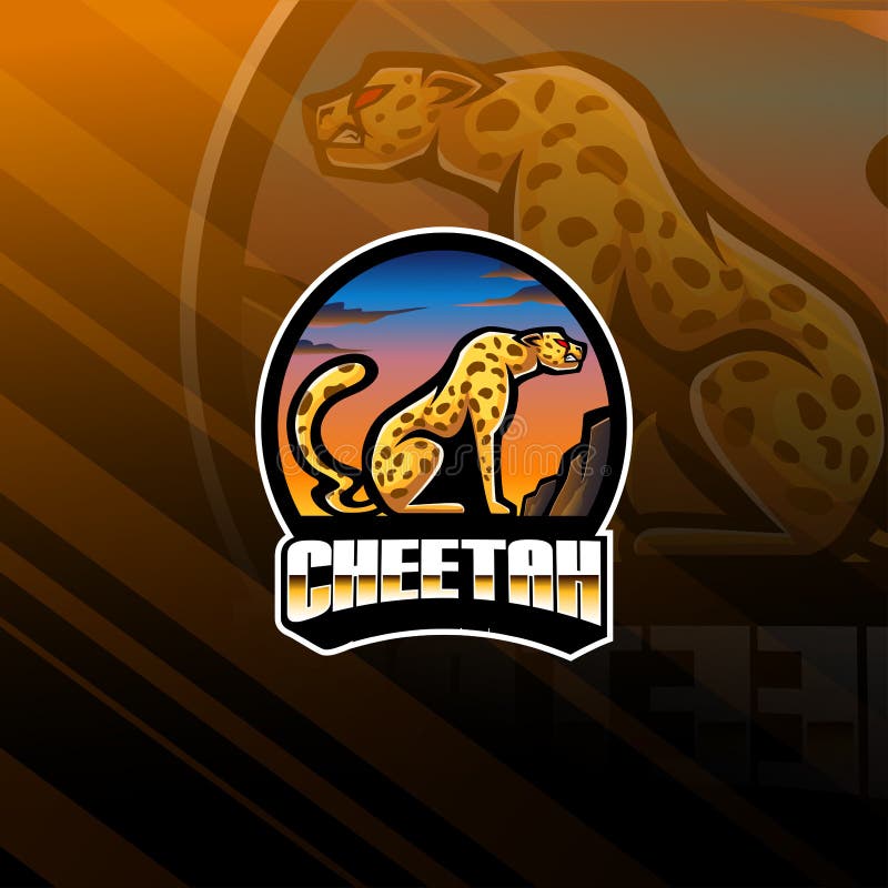 Cheetah Esport Mascot Logo Design Stock Vector - Illustration of head ...