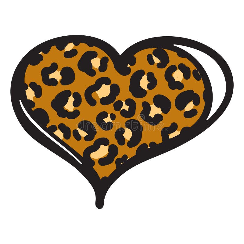 Cheetah Heart Print Vector Object Isolated on White. Stock Vector ...