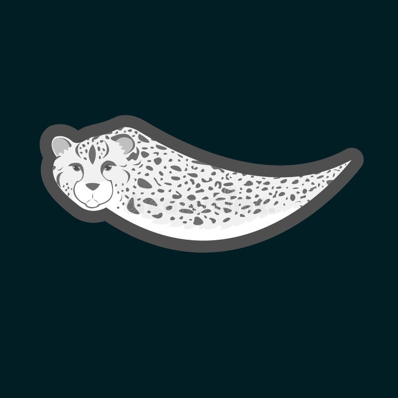Cheetah Icon Black and White Stock Vector - Illustration of outline ...