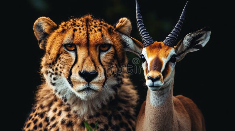 Cheetah and Impala a Striking Portrait of Predator and Prey Against a ...