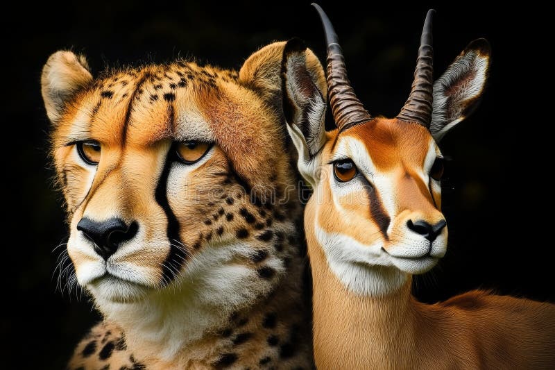 Cheetah and Impala a Striking Portrait of Predator and Prey Against a ...