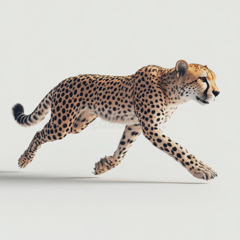 Cheetah in Motion Graceful Sprint Wild Cat Stock Illustration ...