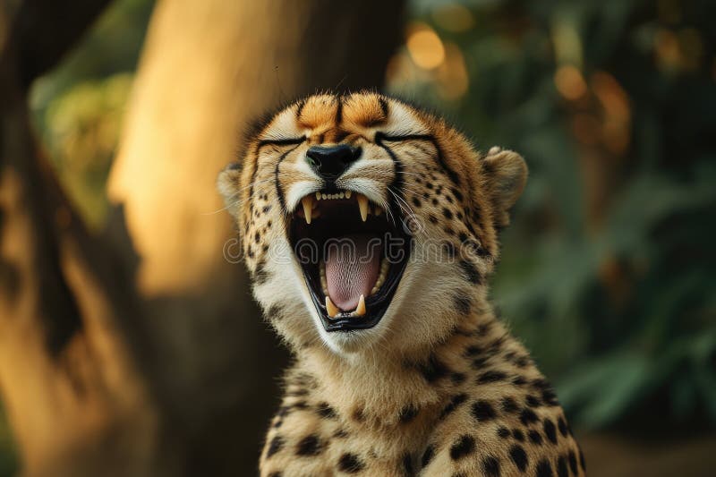 Cheetah with Open Mouth stock image. Image of savannah - 377460047