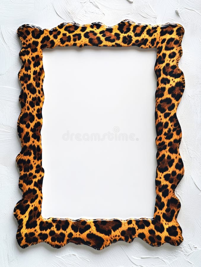 Cheetah-Patterned Picture Frame Stock Image - Image of animal, cheetah ...