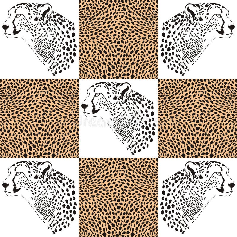 Cheetah Patterns For Textiles And Wallpaper Stock Vector - Illustration ...