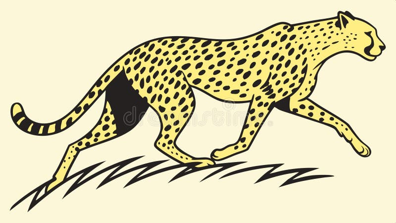 Cheetah Running Fast, Wildlife Speed and Agility Vector Design ...