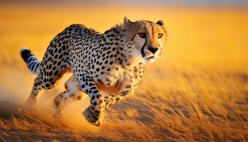 Cheetah Running at Full Speed Stock Photo - Image of savanna, tiger ...