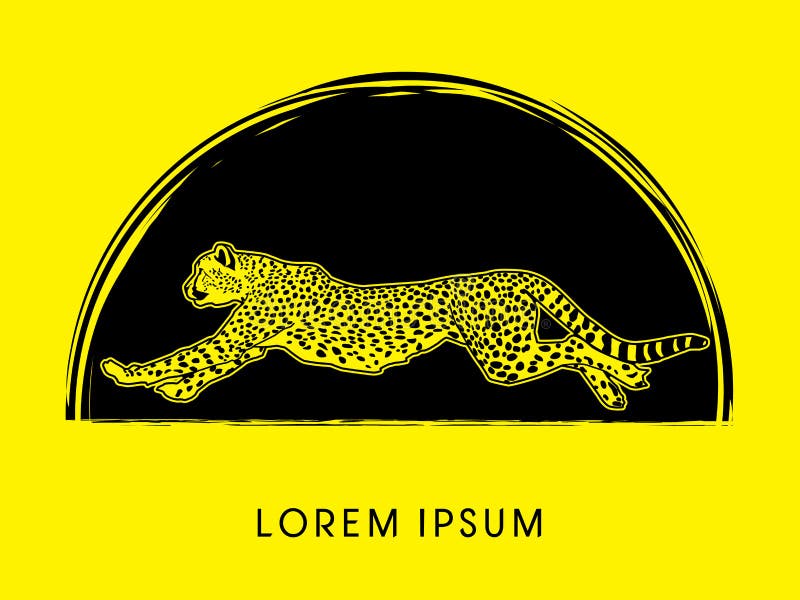 Cheetah Side View Illustration Graphic Vector. Stock Vector ...