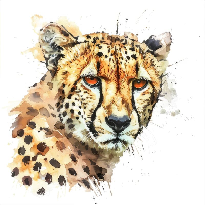 A Cheetah S Face and Body on a Plain White Surface, Emphasizing Its Fur ...