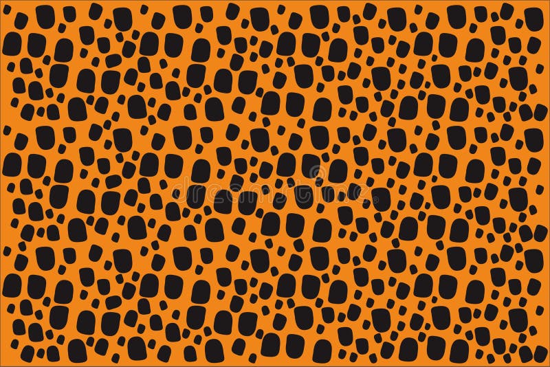 Cheetah Skin Pattern with Orange Black Color Stock Vector ...