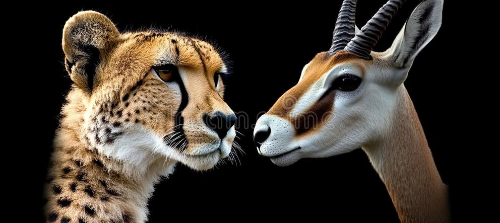 Cheetah and Springbok a Captivating Contrast of Predator and Prey on ...