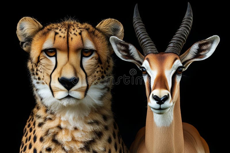 Cheetah and Springbok a Striking Portrait of Predator and Prey Against ...