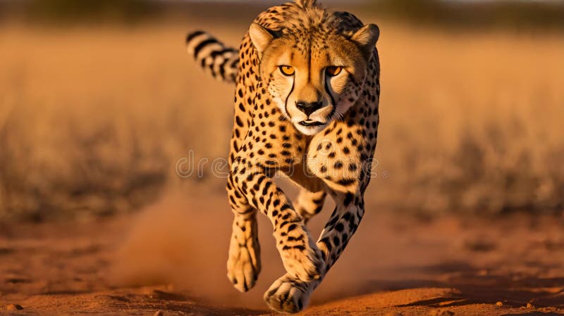 A Cheetah Sprinting Across the Open Plains. AI Generative Stock ...