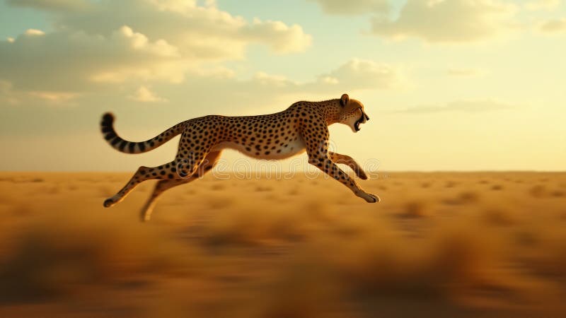 A Cheetah Sprinting, Emphasizing Its Incredible Speed and Agility Stock ...