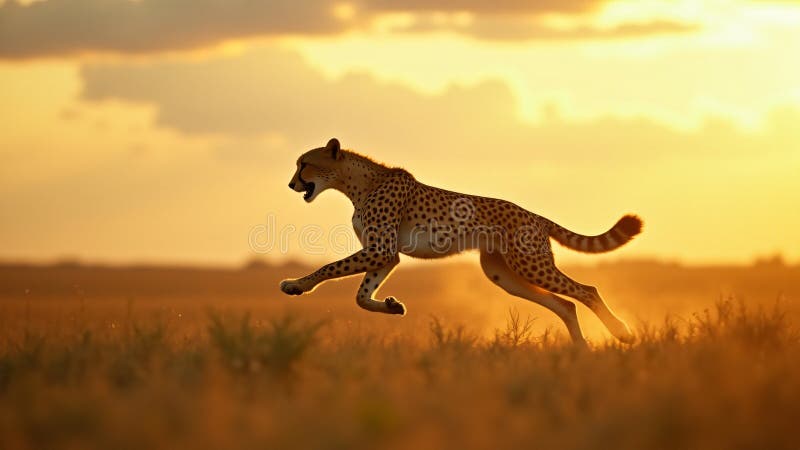 A Cheetah Sprinting, Emphasizing Its Incredible Speed and Agility Stock ...