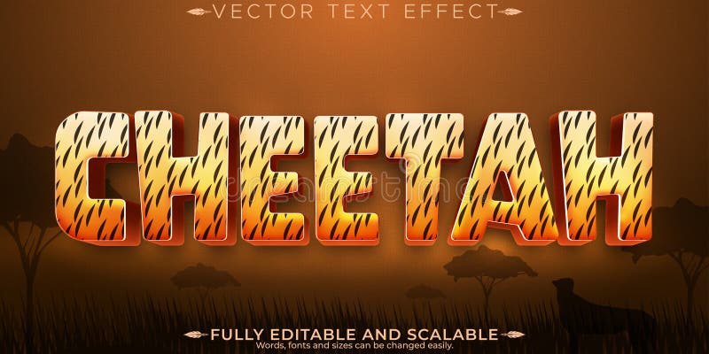 Cheetah Text Effect, Editable Cartoon and Africa Text Style Stock ...