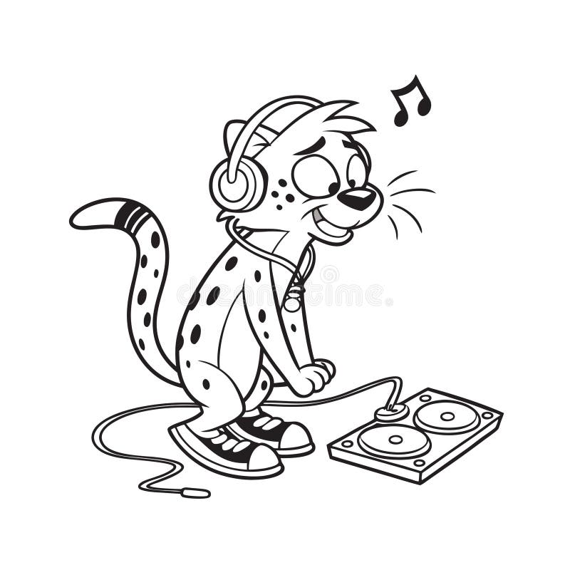 Cheetah in a Troubled Music Production Scenario Stock Illustration ...