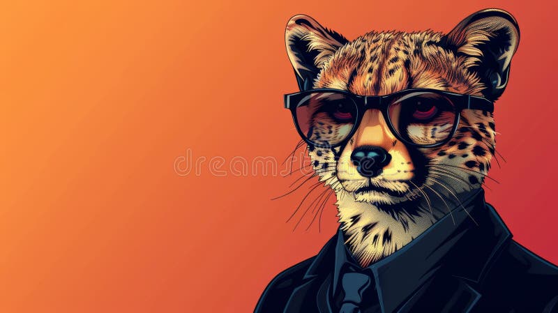 A Cheetah Wearing Sunglasses and a Suit, Looking Cool and Confident ...