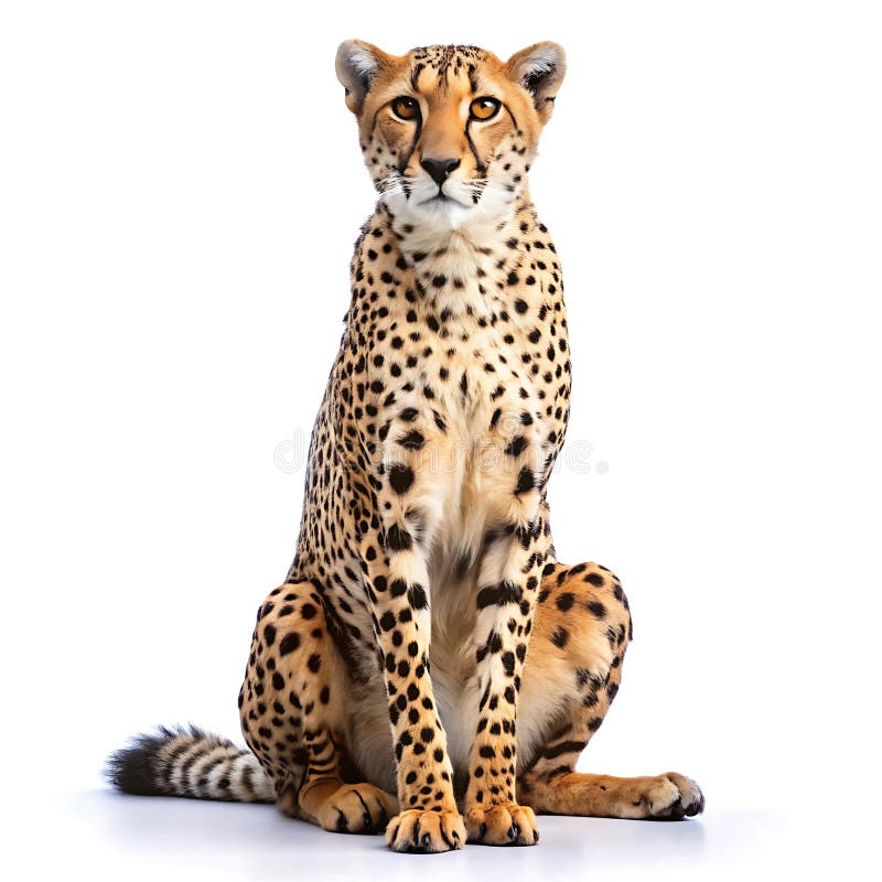 Cheetah white background stock illustration. Illustration of colours ...