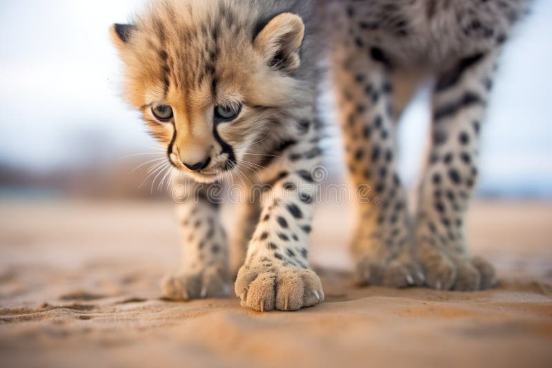 Cheetahs Clawed Feet Gripping Earth As it Runs Stock Photo - Image of ...